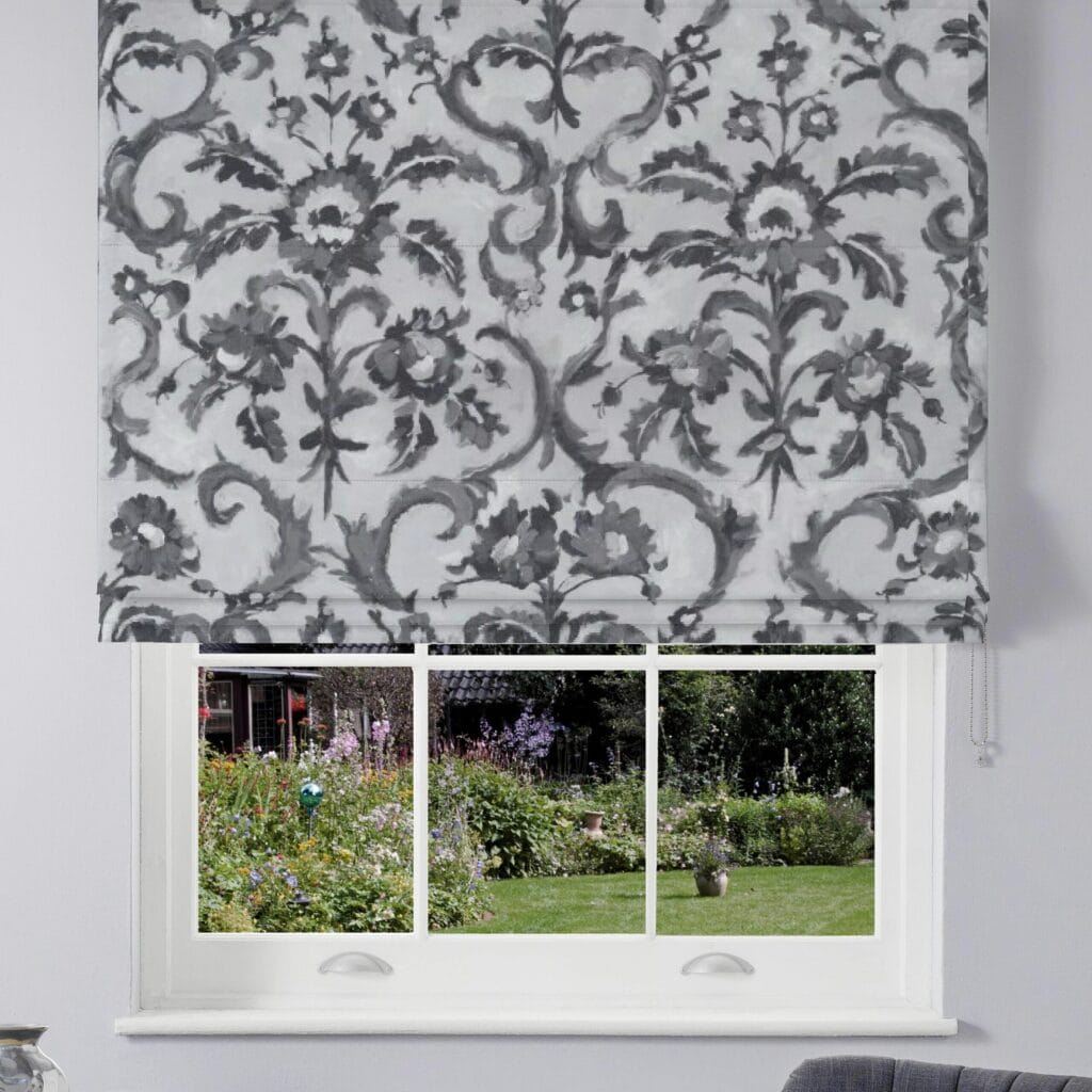 Designers Guild Guerbois Charcoal Roman Blind | Sewing House
