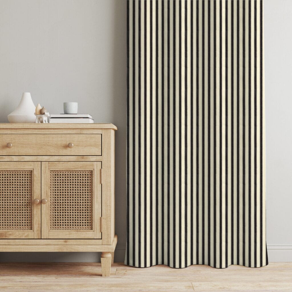 Ian Mankin Ticking Stripe Black Curtains Sewing House